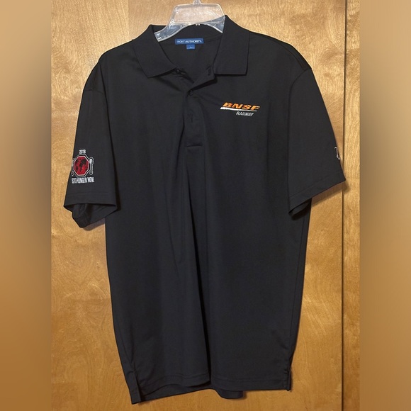Port Authority | Shirts | Bnsf Railway Ttc Logo Polo Shirt Black | Poshmark